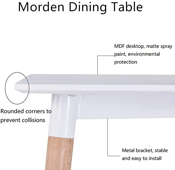 Modern Design Nordic Luxury White Rectangle Beech Wood Legs Metal Frame ...