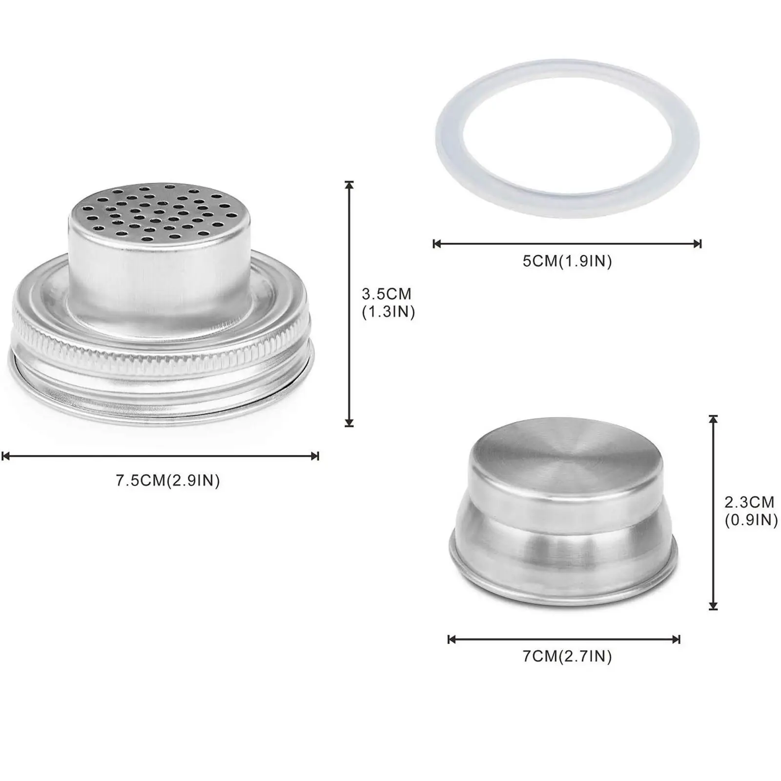 70 Mm Stainless Steel Mason Jar Shaker Lids For Spices Sugar Salt ...
