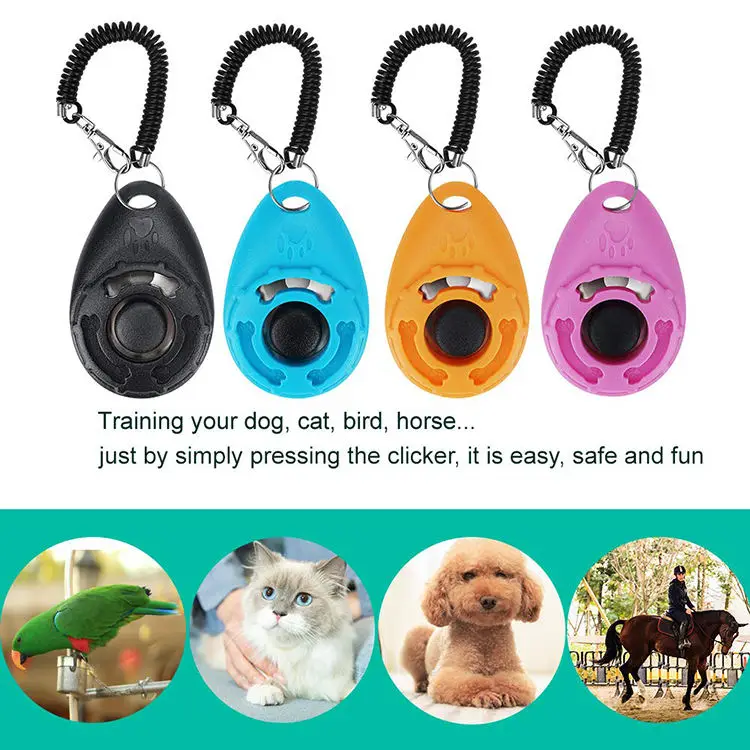 Customized Logo Pet Training Dog Trainer Clicker Manual Wrist Strap ...