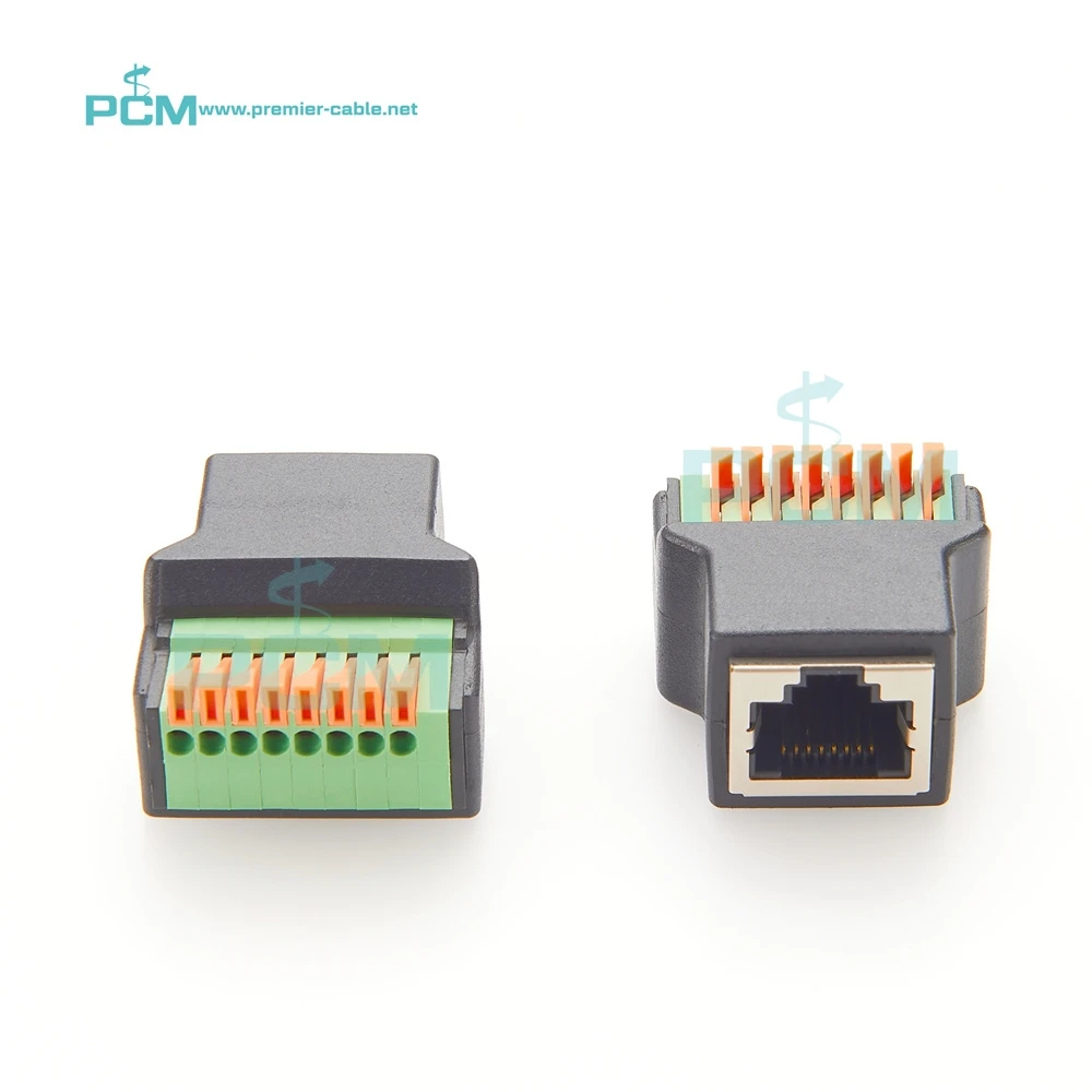 Quick Connection Ethernet RJ45 Female Push Terminal Block Socket ...