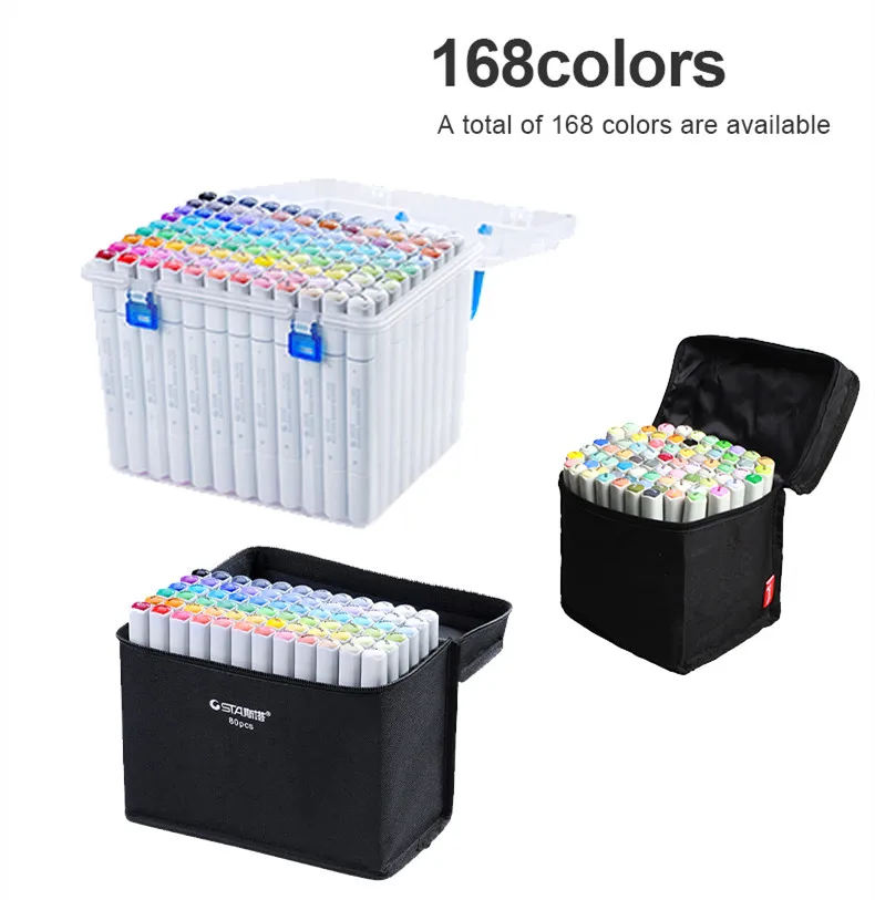 Alcohol-based Color Marker 168 Colors Dual Tip Sketch Marker