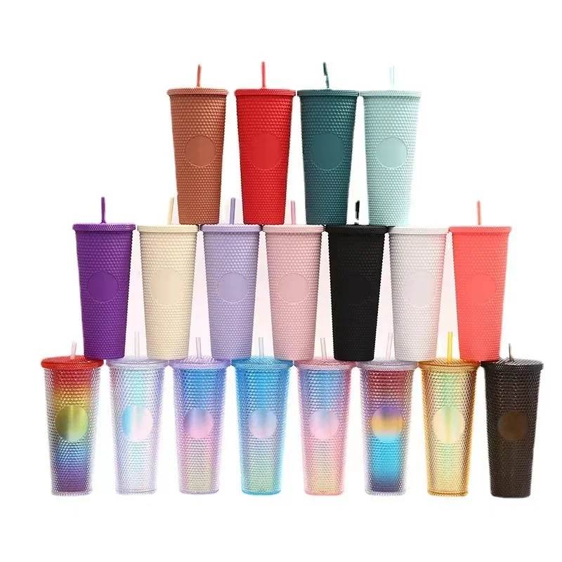 Wholesale Double Wall Studded Plastic Cups 24oz Matte Customized Logo ...
