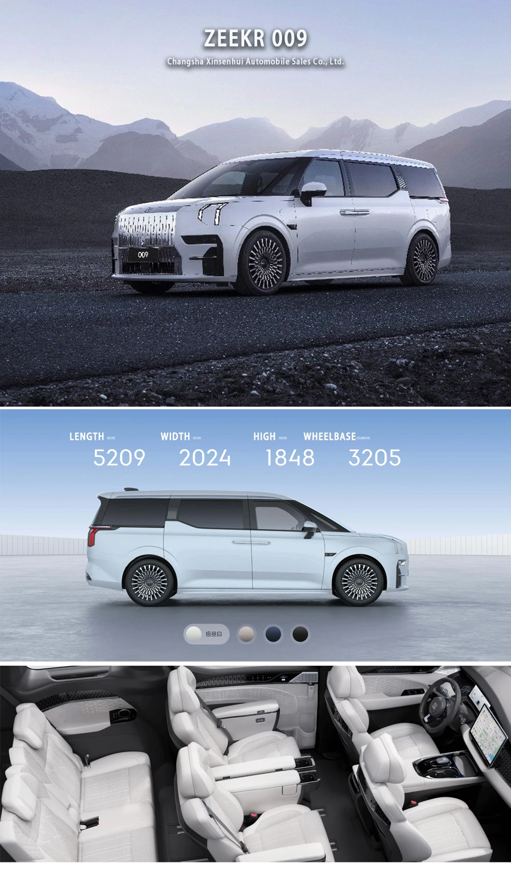 Hith Electric Car Zeekr 009 Me Version Mpv New Energy Vehicle Made In China Long Battery Due ...