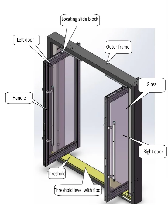 Aluminum Glass Double Entry Doors Exterior Double Glazed Balanced Door ...
