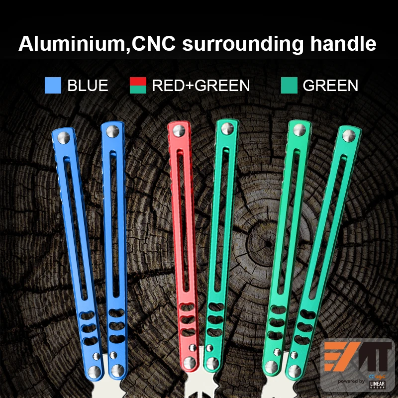 Camping Non-Sharp Blade Tactical Folding Training Knife Aluminum Handle ...