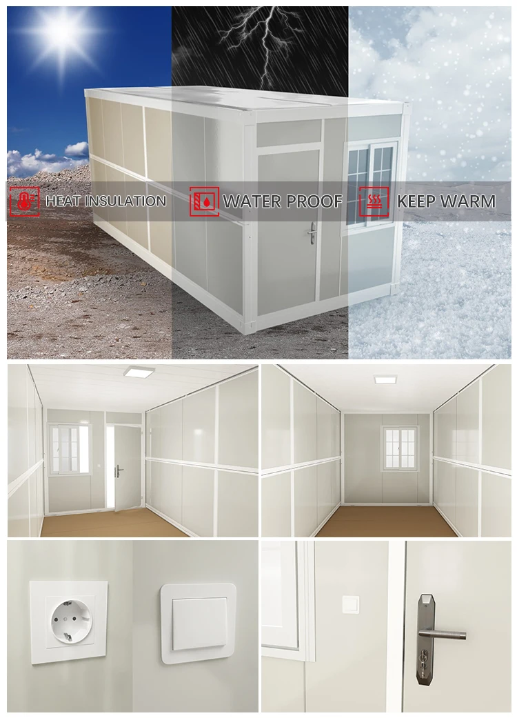 20ft Steel Structures Folding Living Prefab Modular Homes Stackable ...