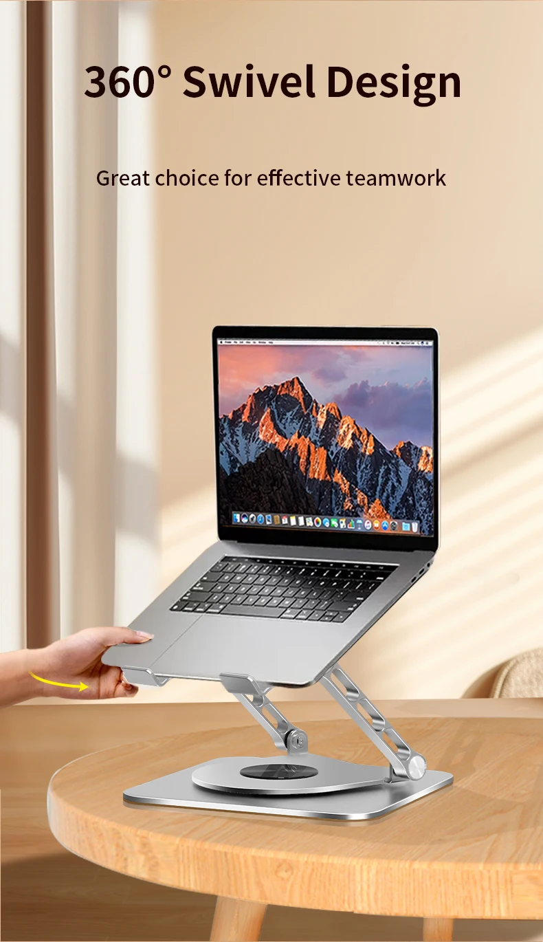 Desktop Notebook Display Holder Riser - 360 Rotating Laptop Stand