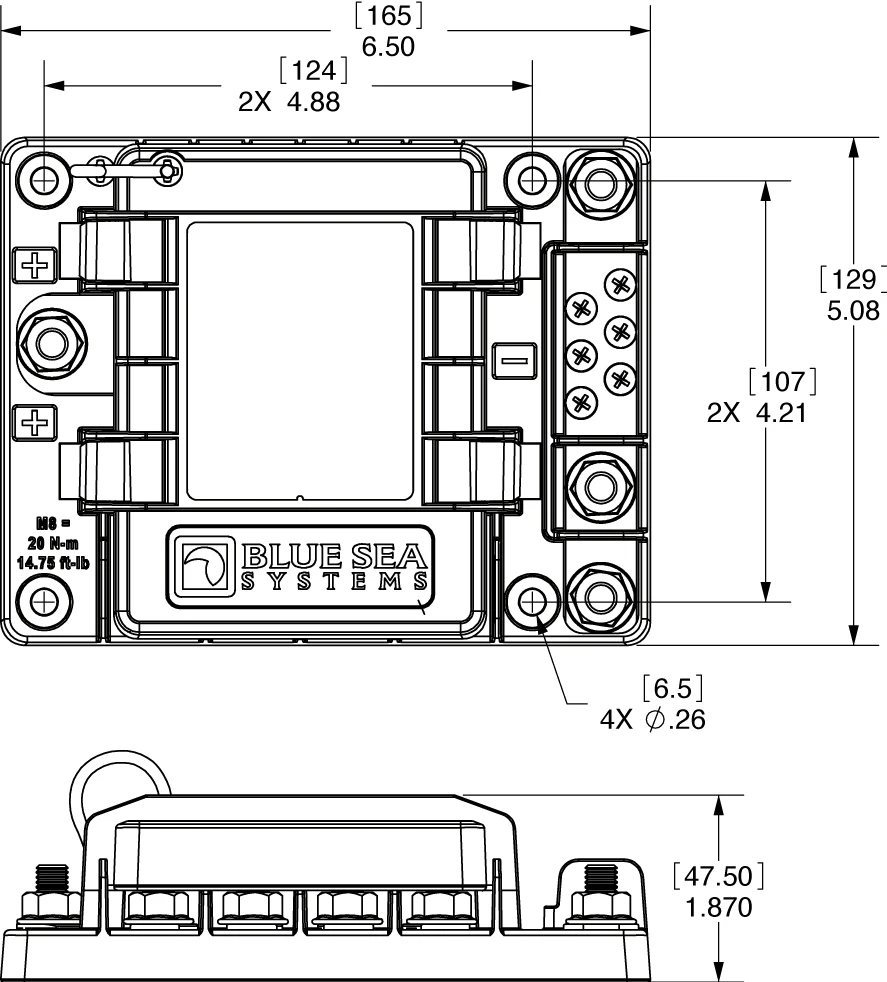 SAFETYHUB 150 Marine AMI MIXI Fuse Block with Negative Bus Bar
