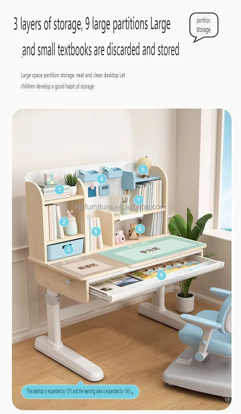 Wholesale Ergonomic Children Learning Desk With Bookshelf Home ...