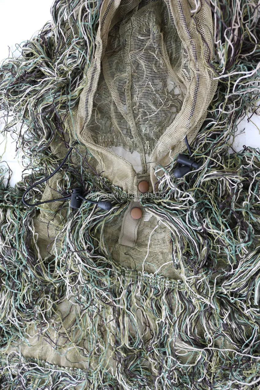 Adult Woodland Camouflage Hunting Ghillie Suit Poncho For Hunting Bird ...