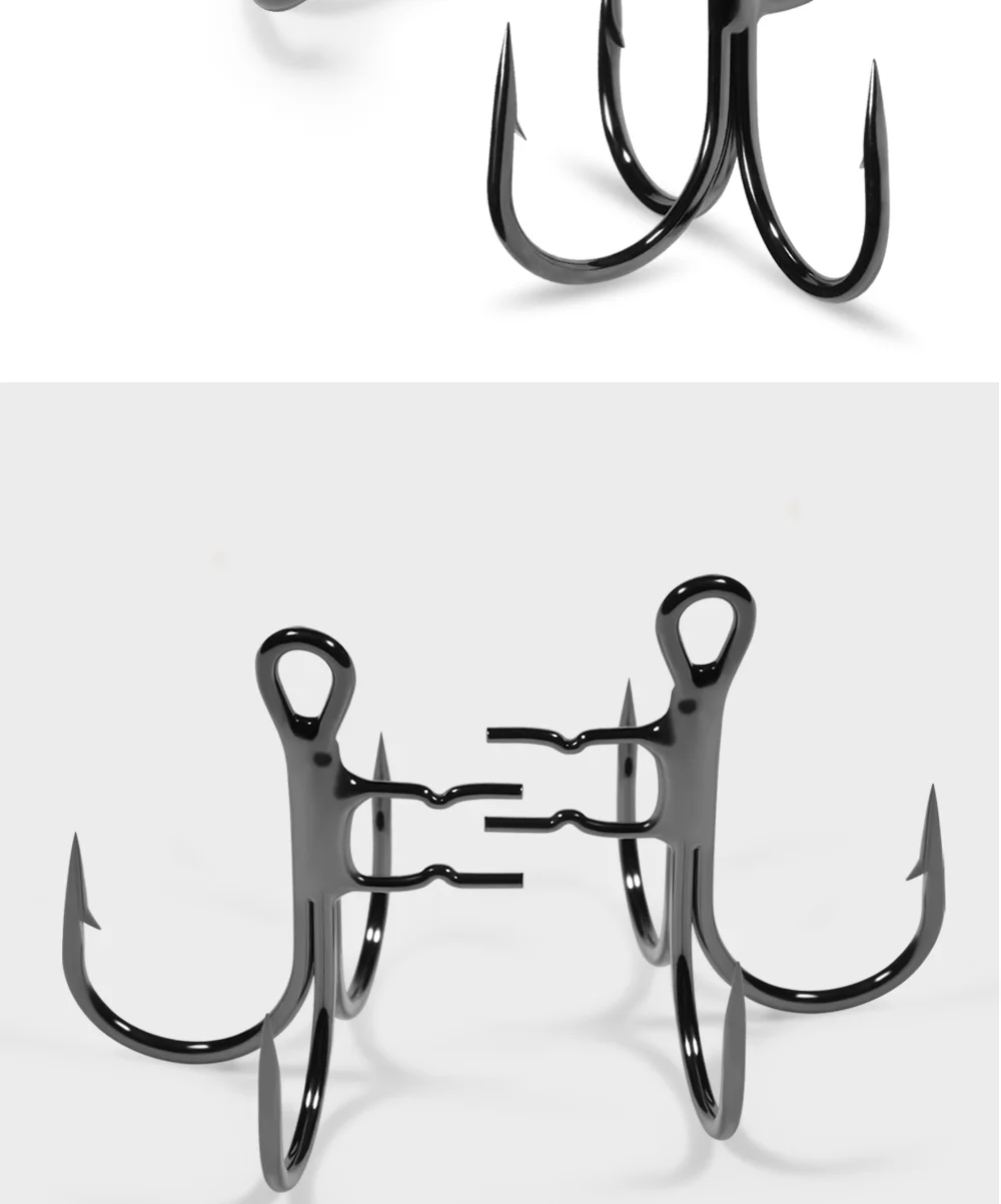 Spinpoler Fishing Claw Hooks Assist Treble Hook Extra-sharp Double Bend ...