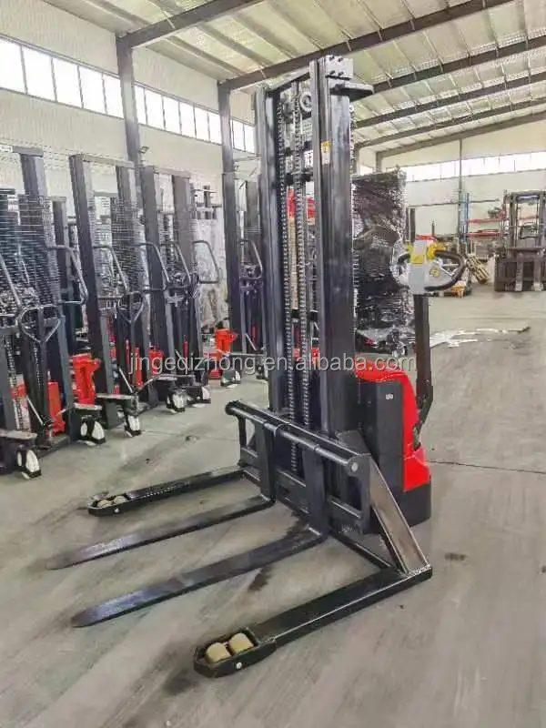 2T Stand on Type Electric Pallet Forklift Reach Lifting Full Electric ...