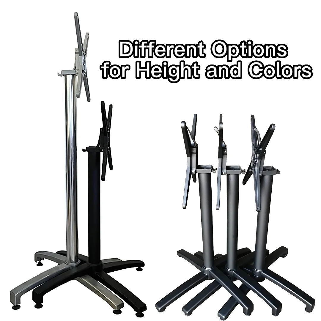 Aluminum Stackable Folding Black Metal Modern Table Legs Industrial ...