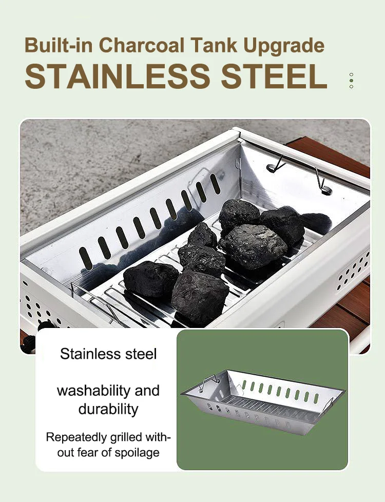 Portable Folding Tabletop Barbecue Charcoal Grill Compact And ...