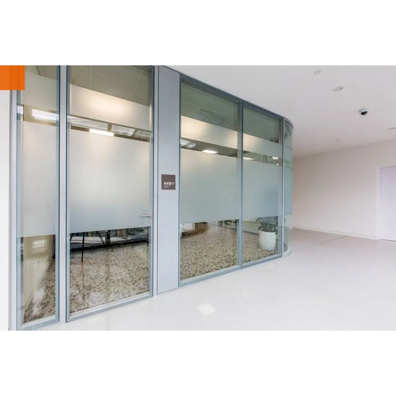 Office demountable partition modular Visible frame single glass wall ...