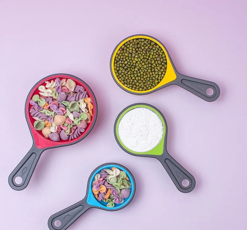 Retractable Measuring Cup Silicone Measuring Cup Set Measuring Spoon 4 ...