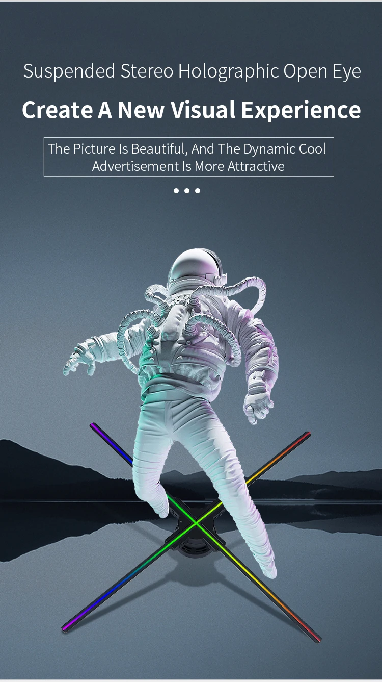 Popular High Resolution 65cm Hologram Equipment Cloud Control Splicing ...