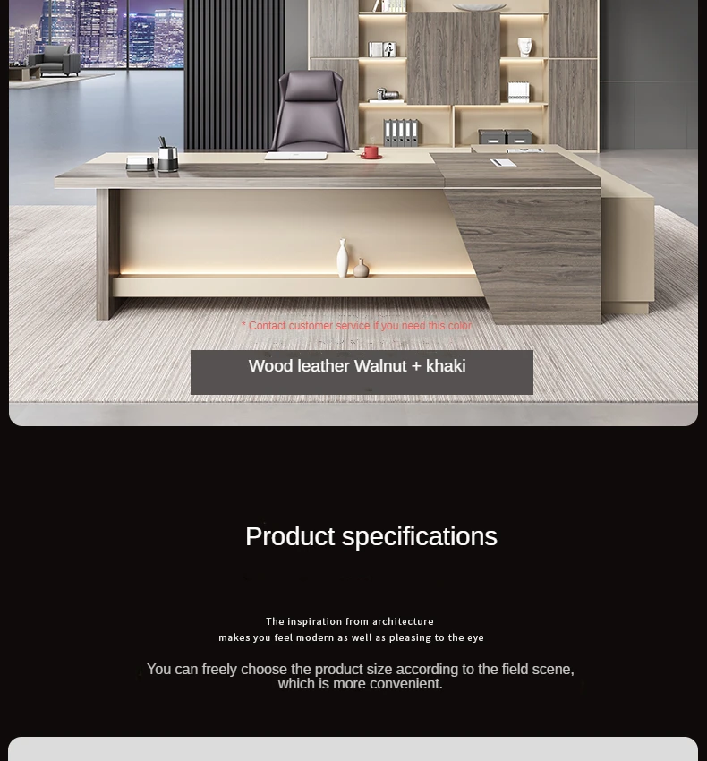 Modern Luxury Wooden Executive Office Desk Set with Convertible Design ...