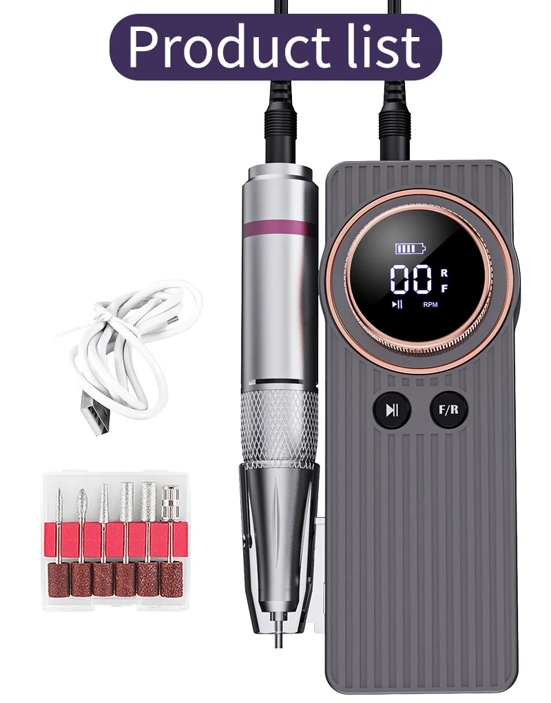 35000RPM Nail Drill - Professional Cordless Electric File