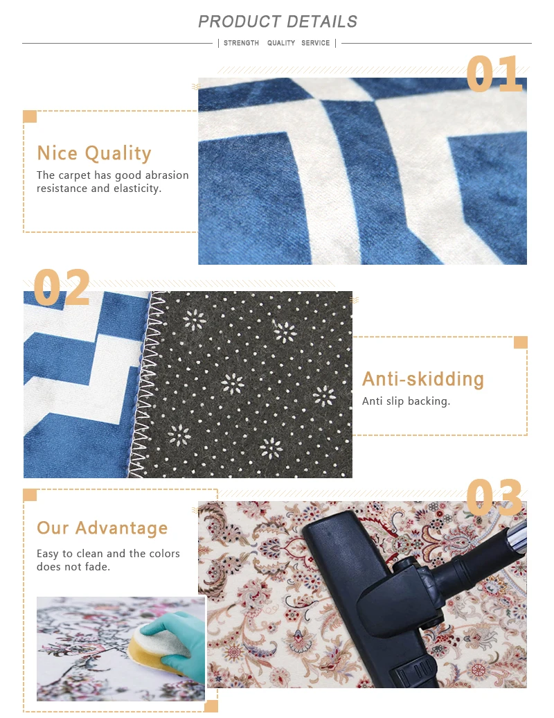 Customized Modern Style Digital 3D Printed Carpets Rugs