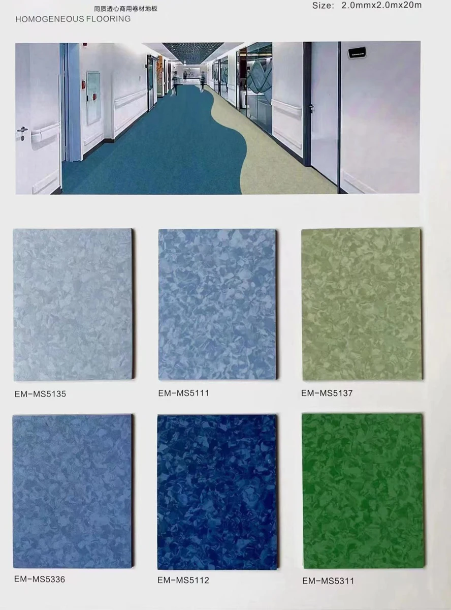 New Design Pvc Flooring Roll Homogeneous For Hospital - Buy Homogeneous ...