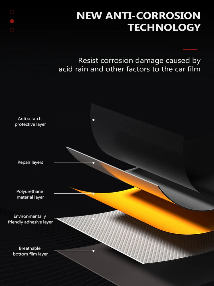 Anti-sratch Car Wrap Sticker Tpu Bright Black Car Film 7.5mil Tpu ...