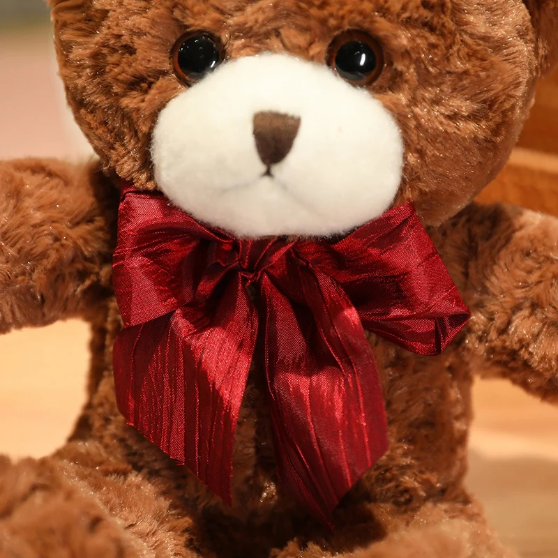 Promotional Bear Plush Animal Brown Bear With Bow Soft Plush Toy Custom ...
