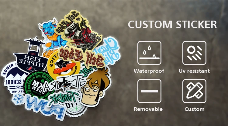 Custom Printing Die Cut Vinyl Stickers - Adhesive & Waterproof