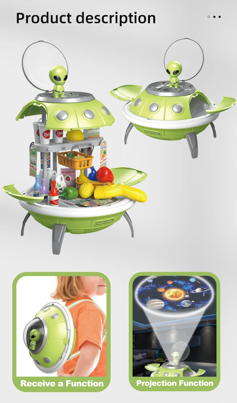 52PCS DIY UFO 3in1 Simulation Kitchen Toys Pretend Play Home ...