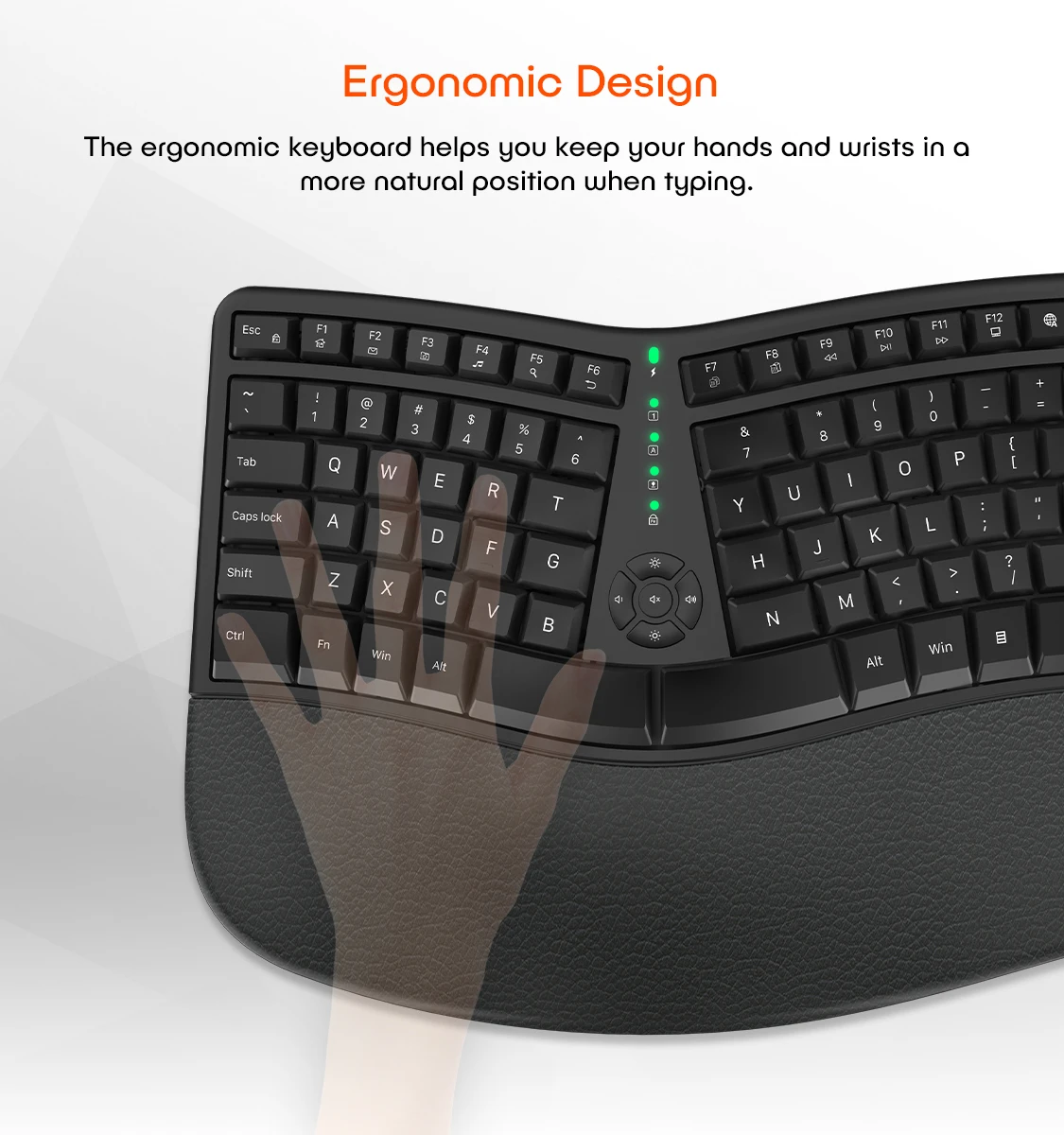 Meetion Directorc Ergonomic Spanish Keyboard 112 Keys Natural Typing ...
