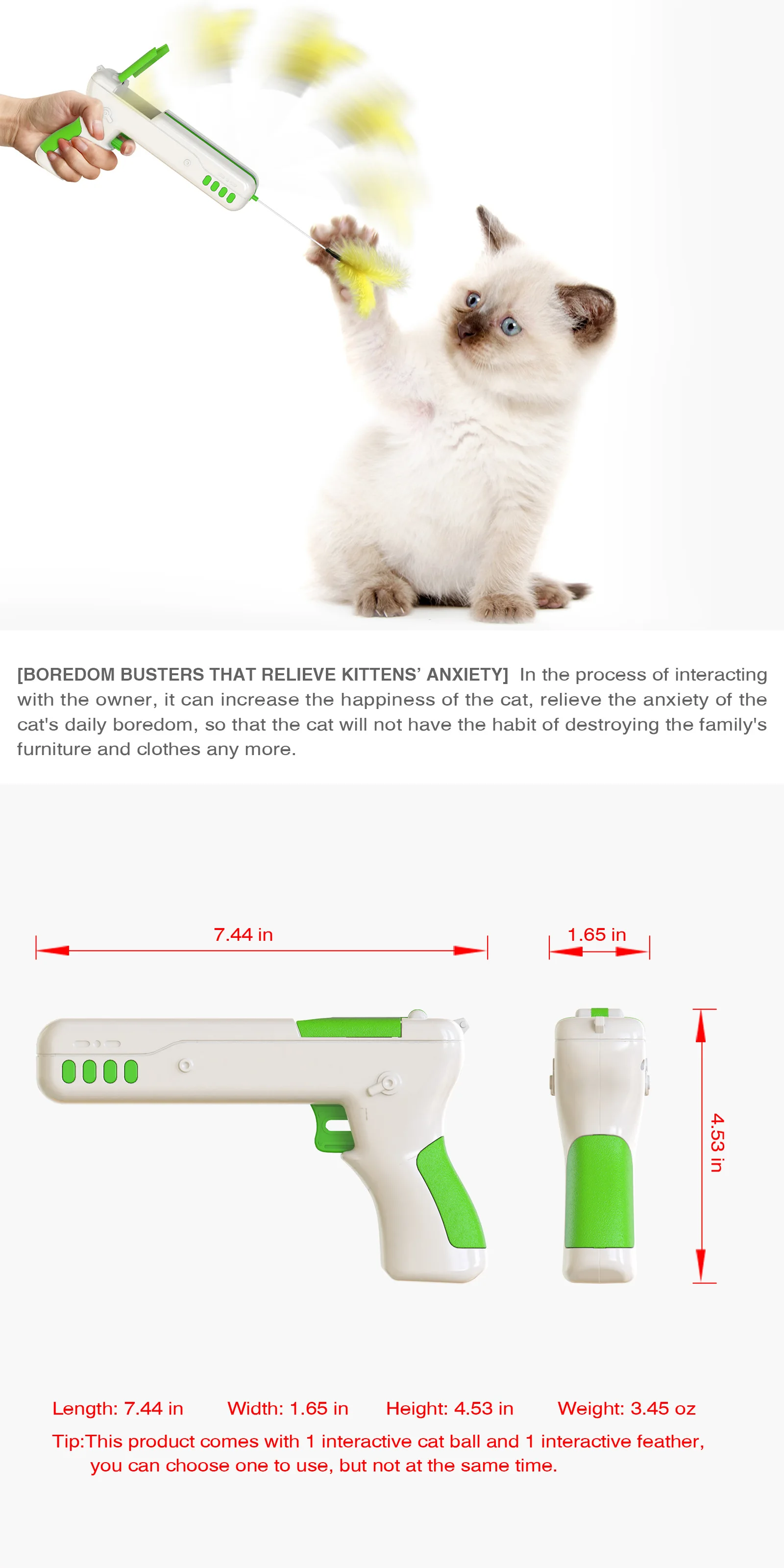 Wholesale Fanny Teaser Interactive Ball Feather Cat Gun Stick Cat Toy ...