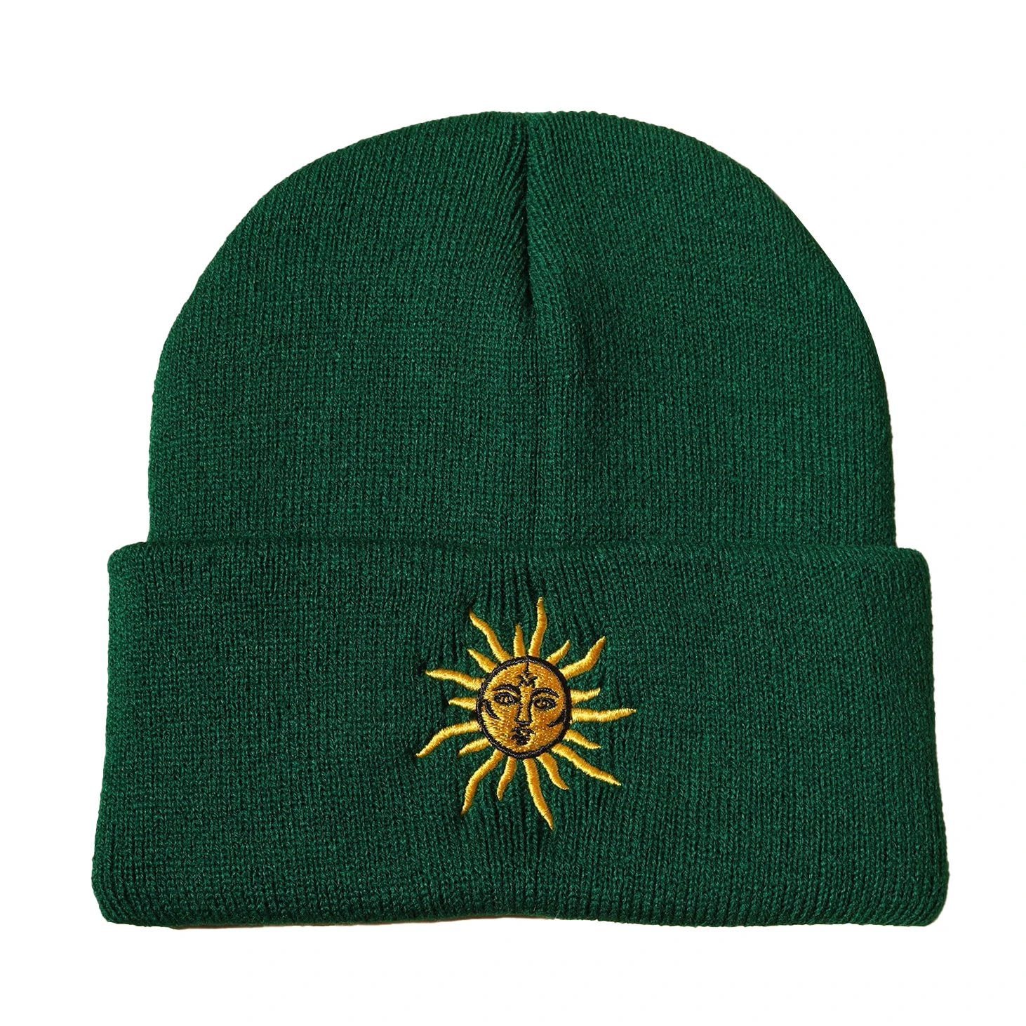 Custom Embroidery Logo Winter Hats Caps Green Beanie - Buy Winter Hats ...