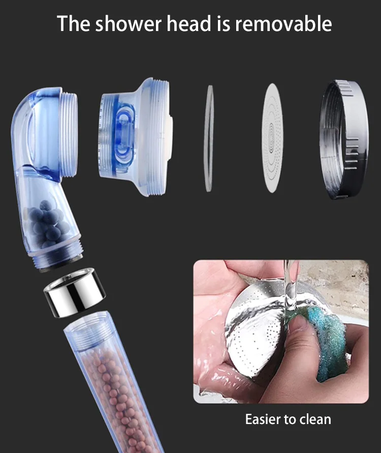 Portable Filter Shower Head Bathroom Accessories 3 Function Filtered ...