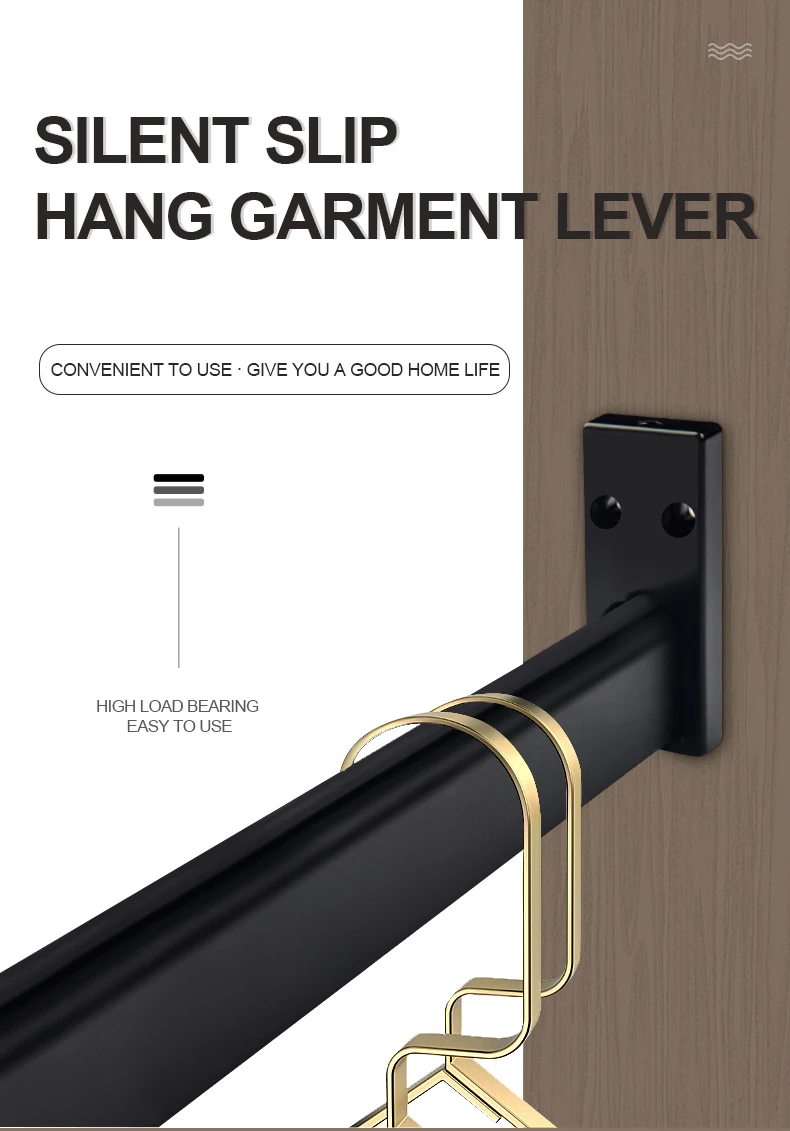 Oval Pipe Rod Aluminium Pro Standard Black Hanger Wardrobe