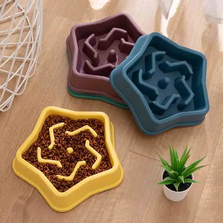 Free Sample Dog Feeding Bowl Plastic Slow Feeder Pet Eat Slow Food ...