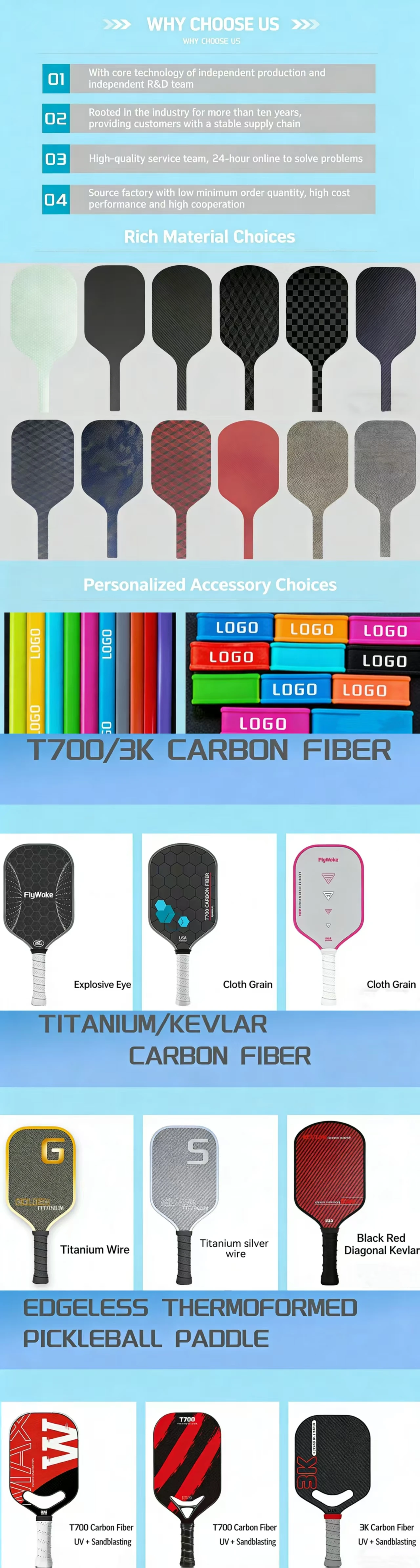 USAPA Durable 3k Carbon Fiber Adult Pickleball Edgeless Honeycomb Core ...