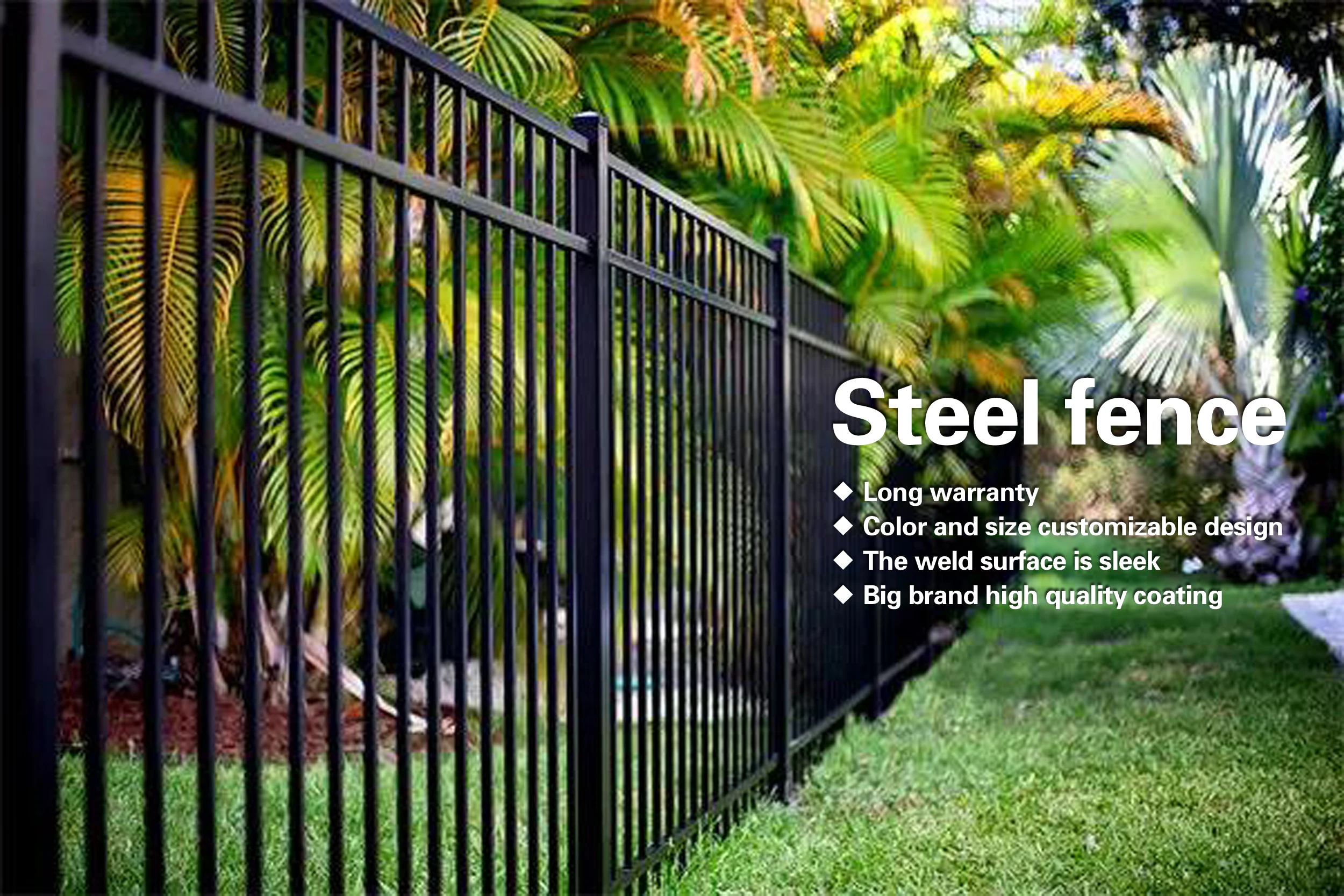 Contemporary Design Fence Outdoor Wrought Iron Fence with Zinc| Alibaba.com