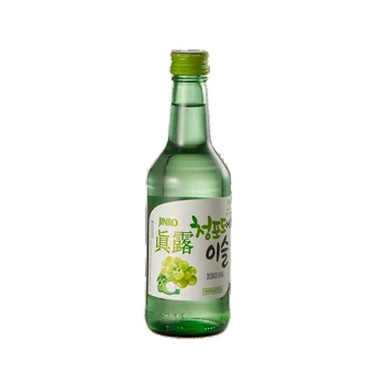 Korea Sujo Round Glass Bottle Green With Decal Surface And Screw Cap ...
