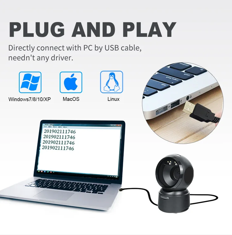 Supermarket Omnidirectional Pos Usb Qr Code Pos Wired Rugged Desktop ...