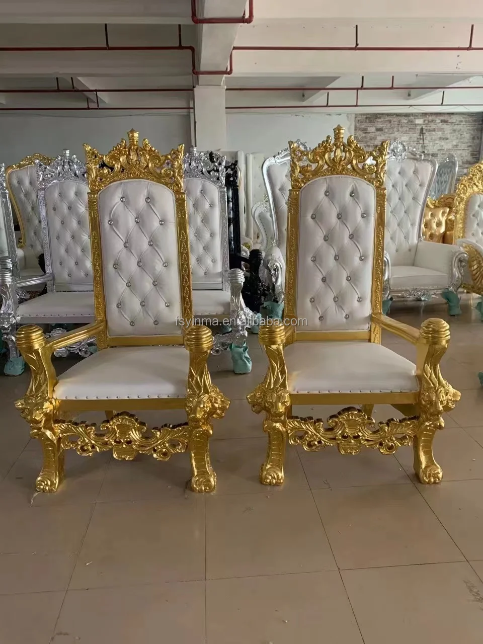 Classic Cheap Wedding Royal Throne Chair Gold for Bride and Groom ...