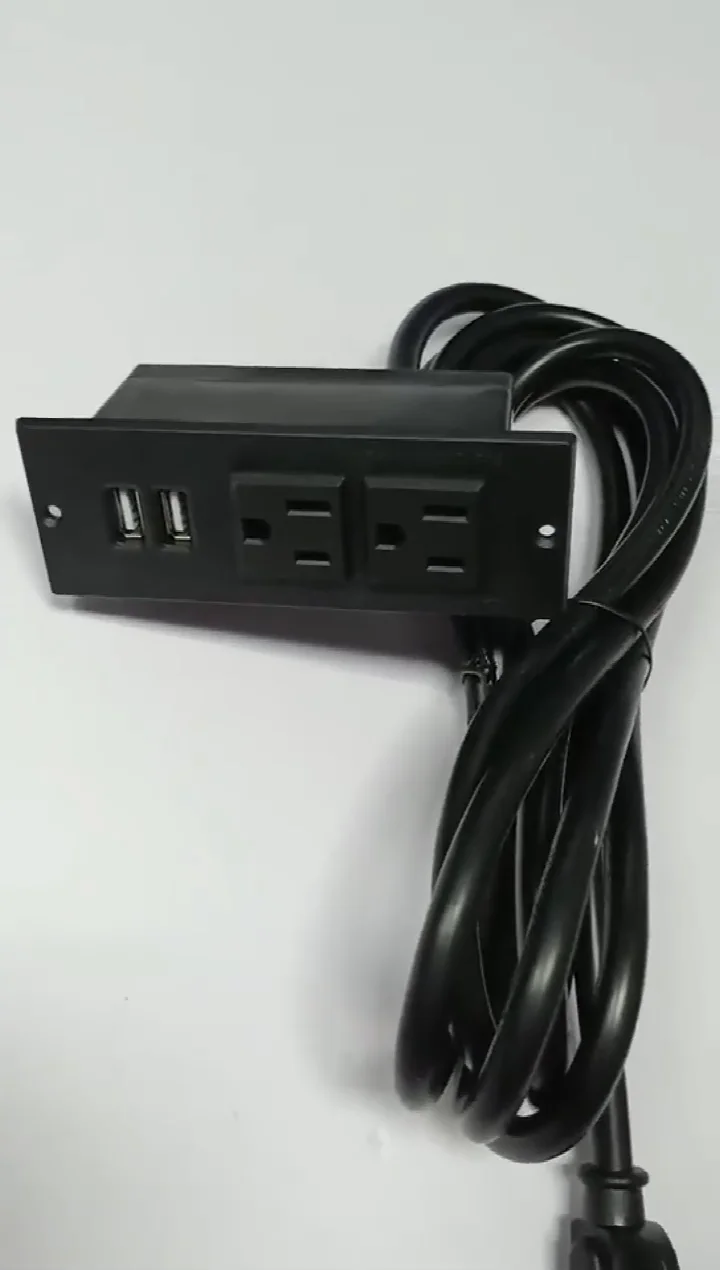 Conference Recessed Power Strip Socket Desktop Charging Station With 2 ...