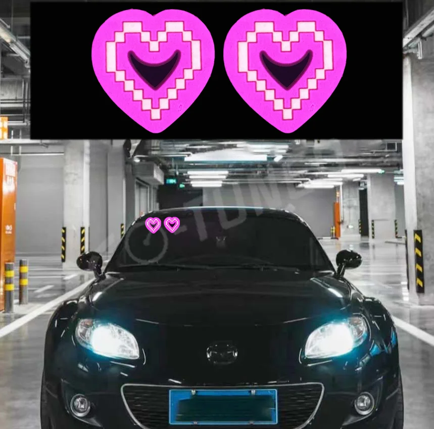 Jdm Heart Shape Glow Panel Signs Dimmable Light Up Car Window ...