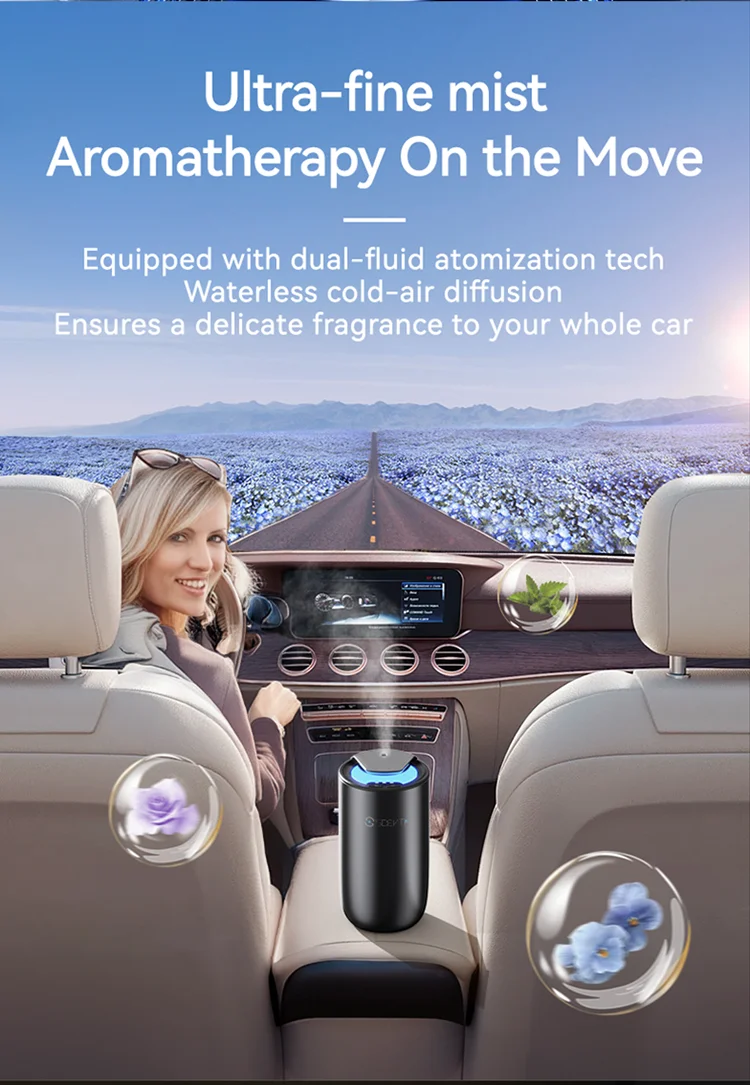 SCENTA Portable Waterless Aroma Essential Oil Car Diffuser
