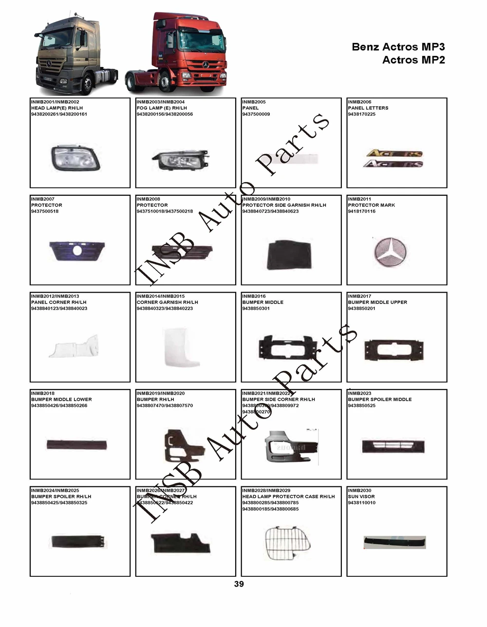 9437500309 Front Panel For Mercedes Benz Actros Brazilian For Mb Actros ...