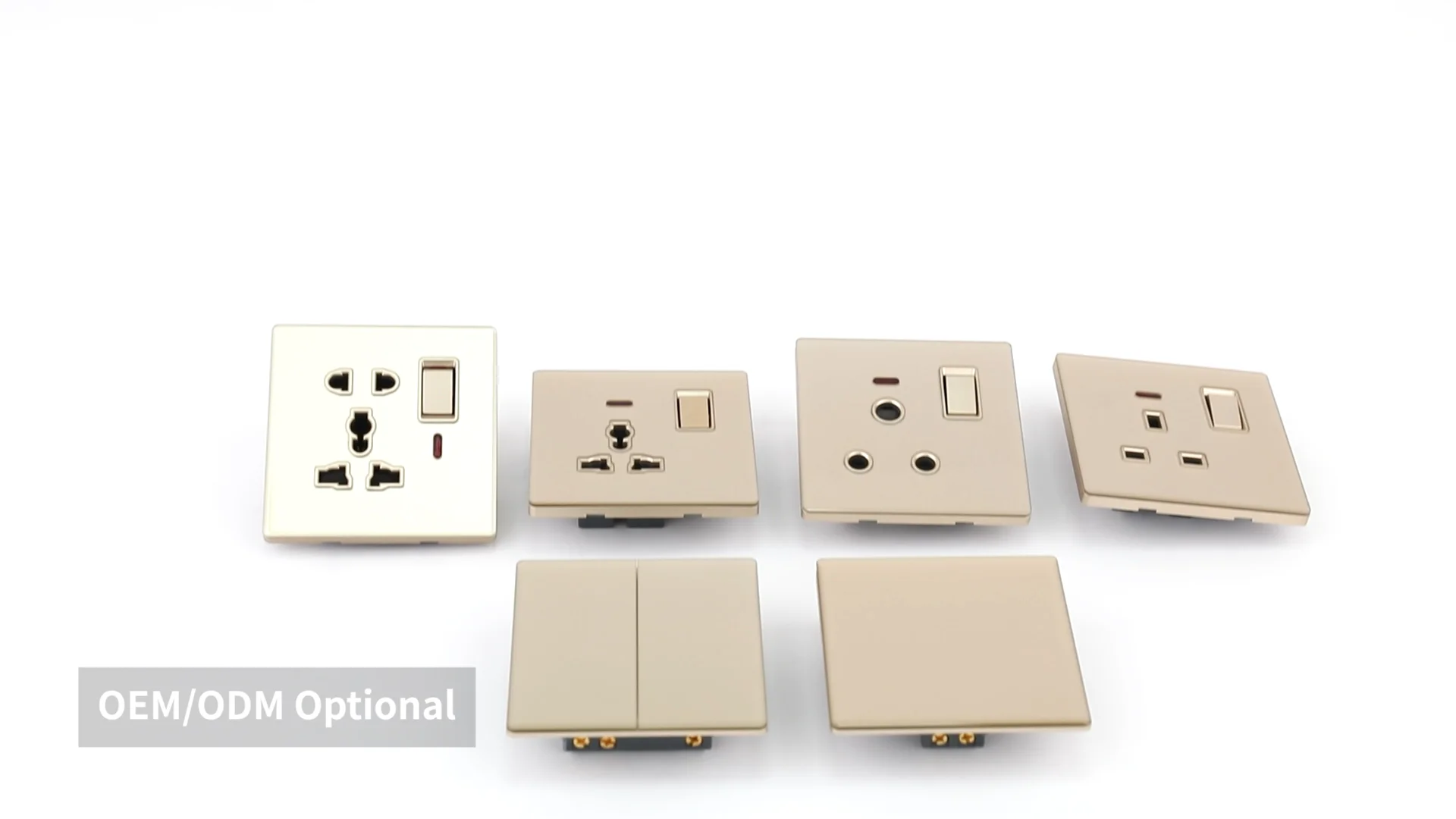 Q20 British Standard Golden 4gang Switch Electrical Wall Switches And ...