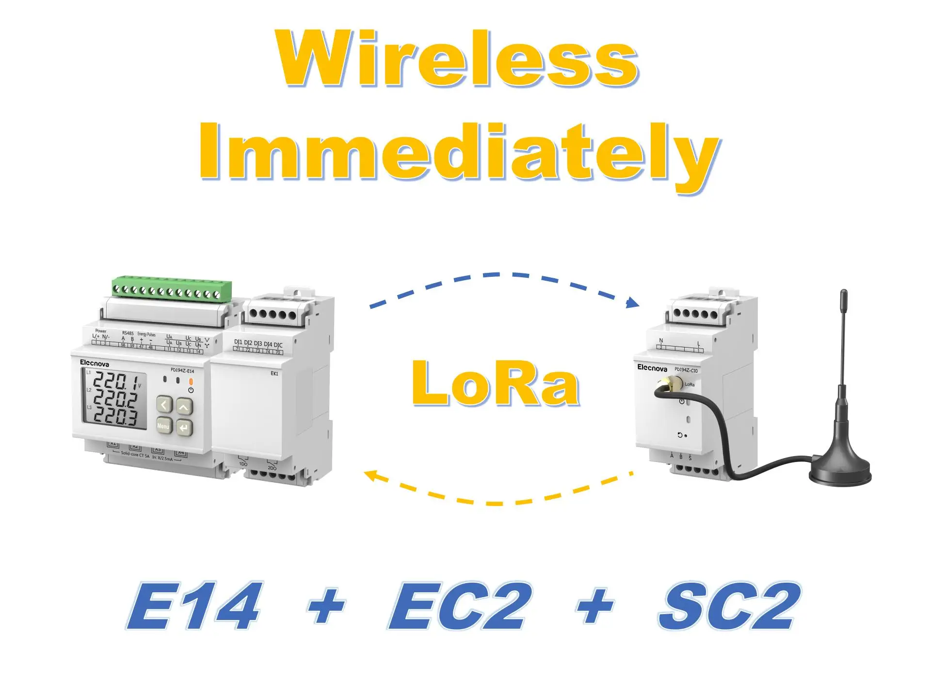 Din Rail Lora Comm 3 Phase Multi Function Measuring Instruments Kwh Electrical Digital Power ...