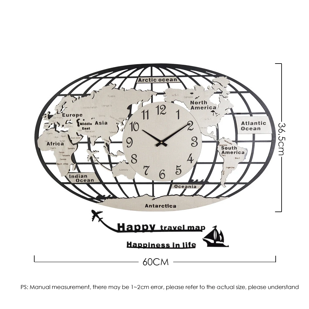 Creative World Map Shape LED Digital Wall Clock with Calendar - Modern ...