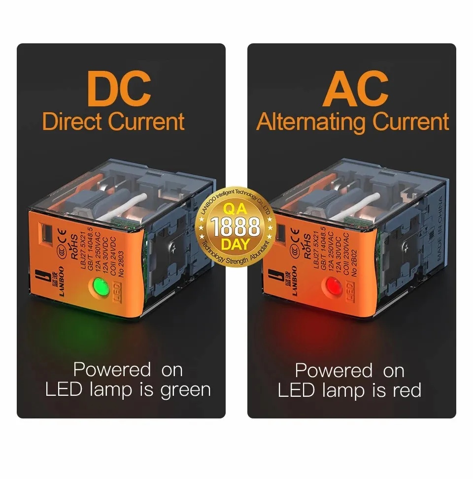 Single Pole Controlled Variable Intermediate Relay 2NO2NC DC12/24V ...