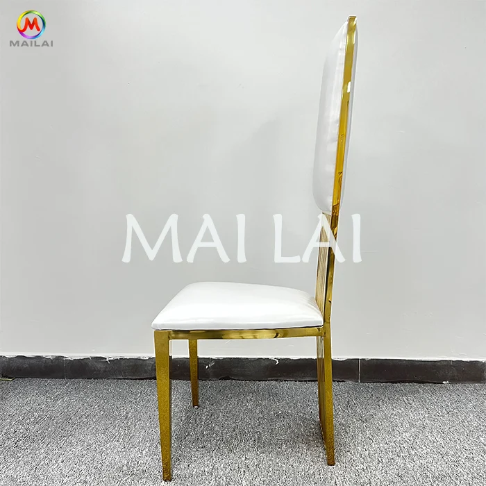 Modern Luxury High Back Metal Gold Chairs Wedding Events Party Hotel ...