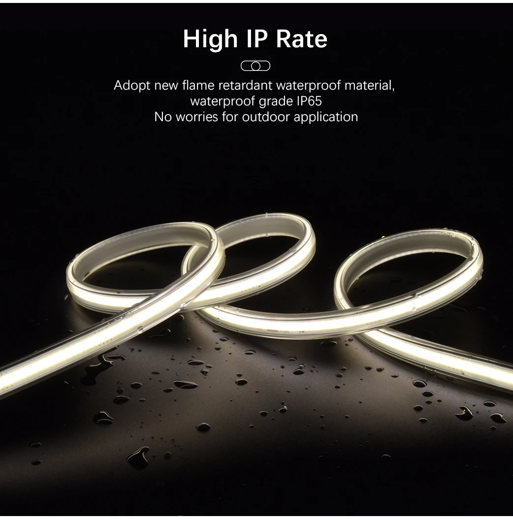 Cob Led Strip 360 Chips/m 4000k 2700k Warm White 110v 220v Ip65 Outdoor Waterproof Flexible Led ...
